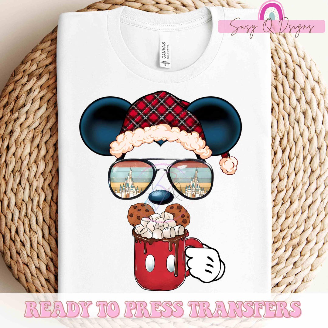 Retro Mickey Christmas Image Transfer, Family Vacation Christmas ...