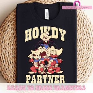 Howdy Partner Mickey HTV and Sublimation Image Transfers, Mickey Cowboy ...