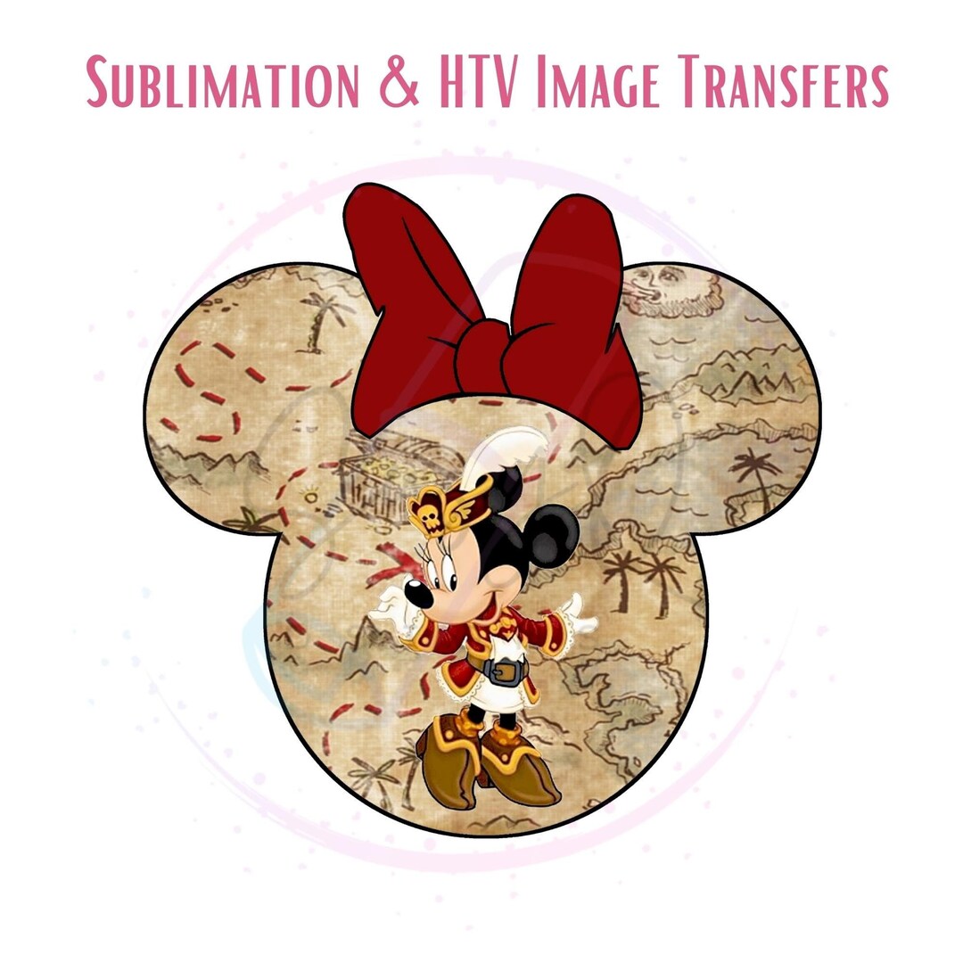 Minnie Pirate Image Transfers, Disney Minnie Pirate Iron on Prints ...