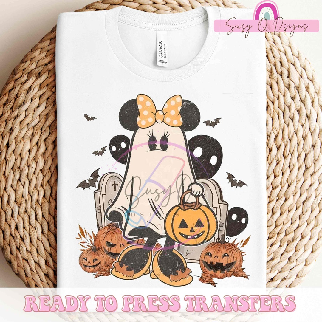 Ready to Press Spooky Mouse Ghost HTV and Sublimation Image Transfer ...