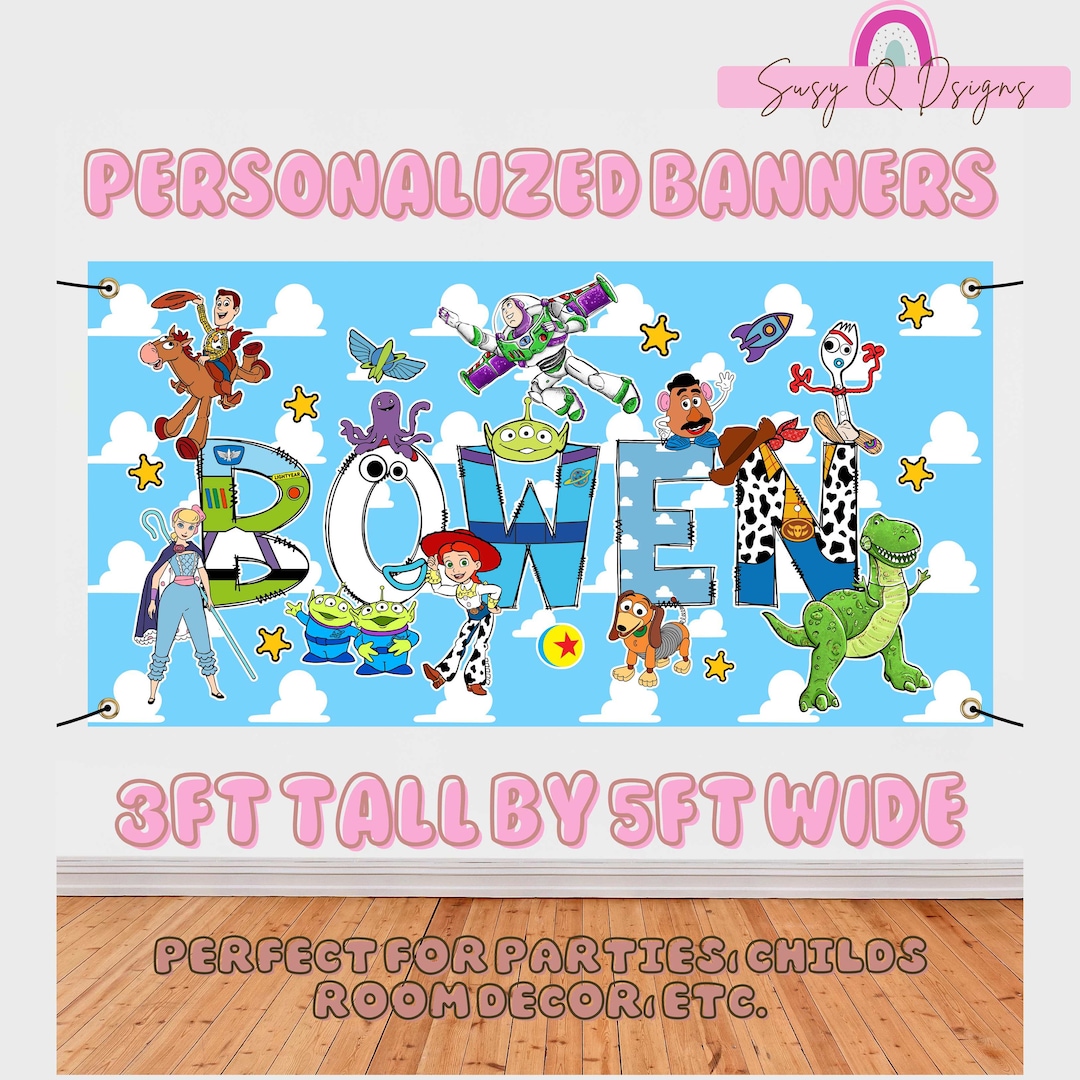 Toy Story Personalized Banner, Toy Story Birthday Banner, Personalized ...