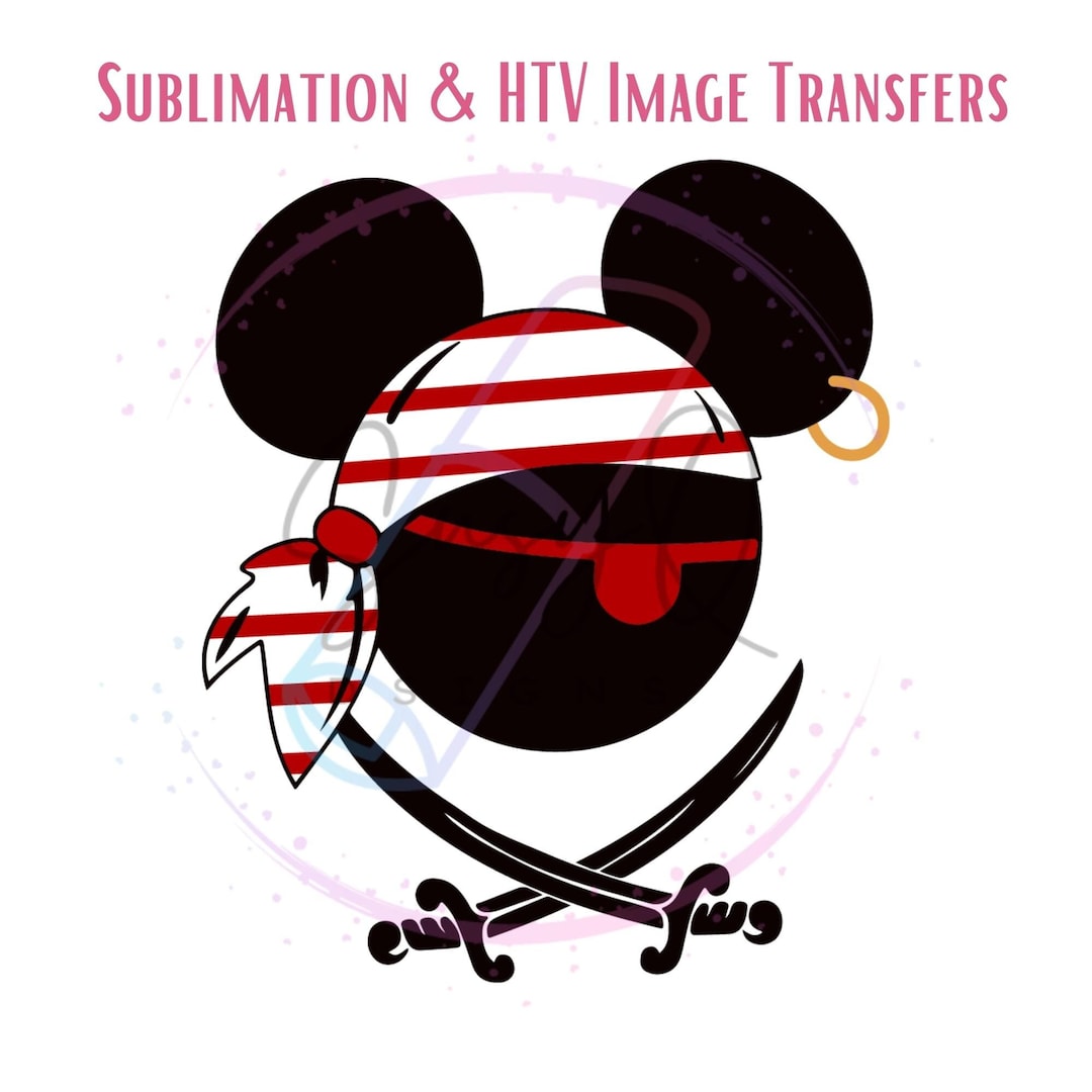 Minnie and Mickey Pirate Image Transfers, Disney Pirates Iron on Prints ...