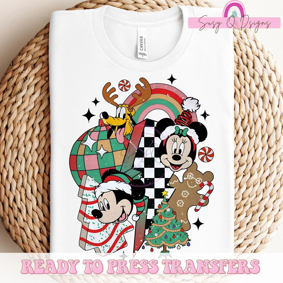 Retro Mickey Minnie Christmas HTV and Sublimation Image Transfer ...
