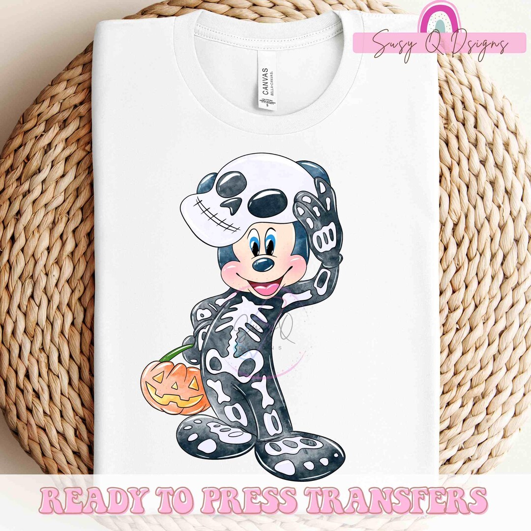 Mickey Skeleton Halloween HTV and Sublimation Image Transfer, Halloween ...
