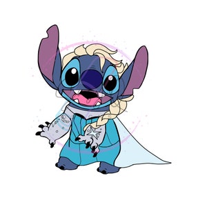 Stitch Princess Image Transfers, Elsa Stitch HTV, Belle Stitch ...