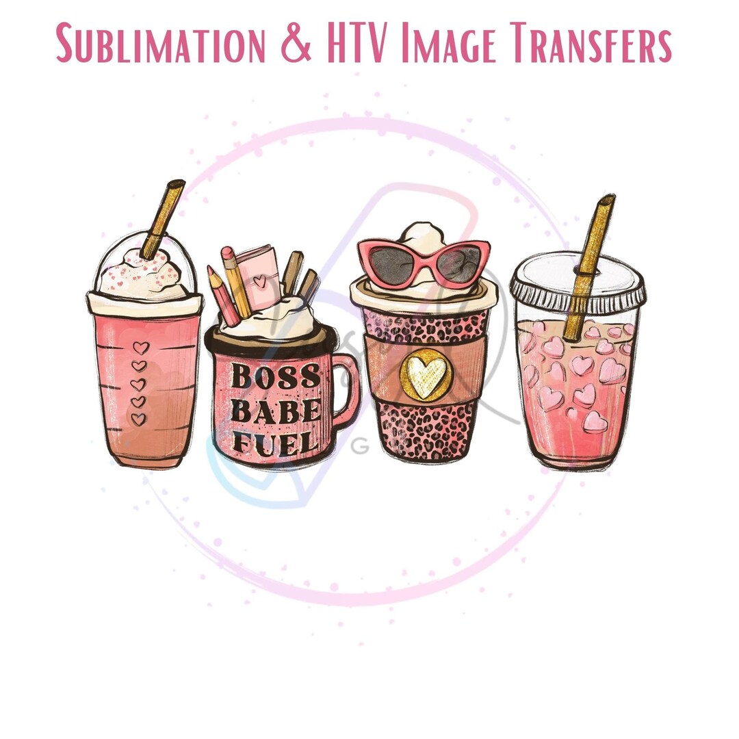 Boss Babe Latte Image Transfers, Boss Babe HTV, Boss Babe Iron On ...