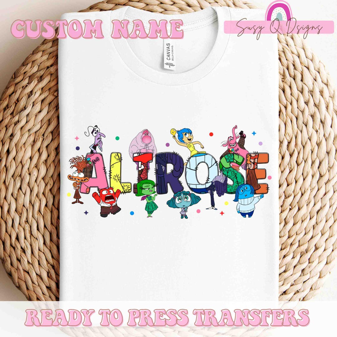 Inside Out Custom Name HTV and Sublimation Image Transfer, Custom ...