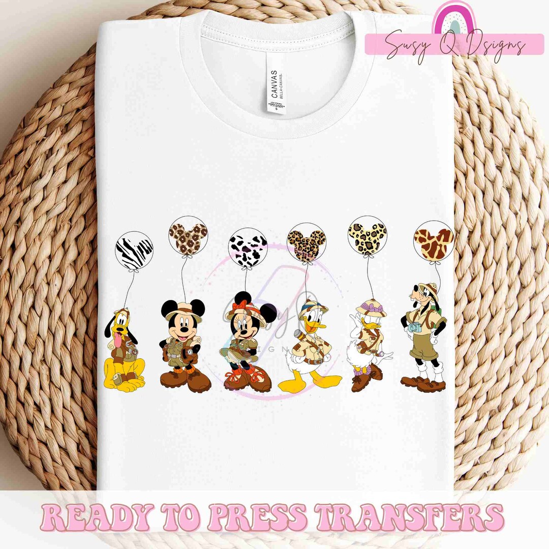 Mickey and Friends Animal Safari Vacation Image Transfers, Animal ...