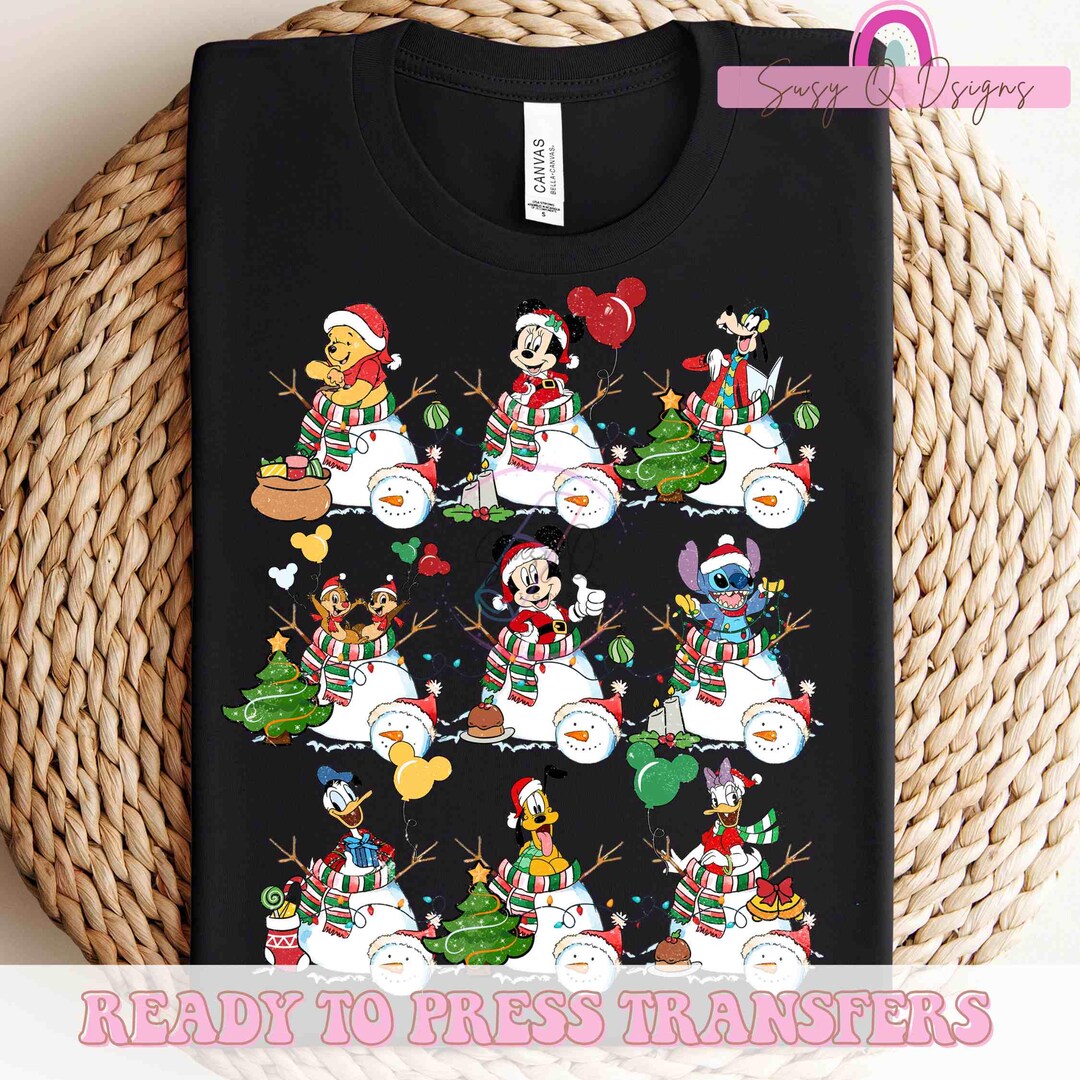 Mickey Friends Christmas HTV and Sublimation Image Transfer, Family ...