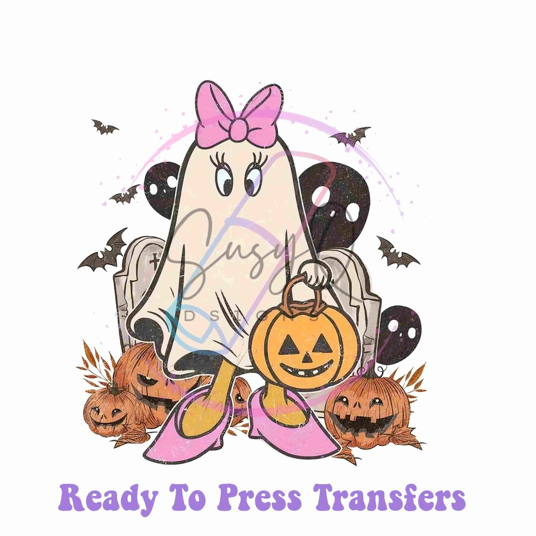 Ready to Press Spooky Daisy Ghost HTV and Sublimation Image Transfer ...