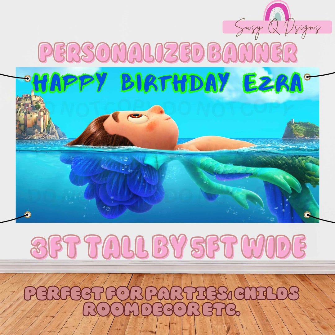 Luca Personalized Backdrop, Luca Birthday Banner, Personalized Luca ...