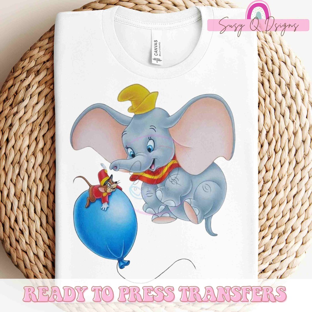Retro Dumbo HTV and Sublimation Image Transfers, Cute Disney Transfers ...