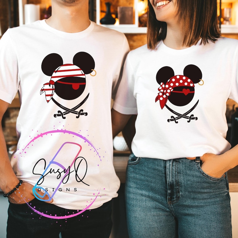 Minnie and Mickey Pirate Image Transfers, Disney Pirates Iron on Prints ...