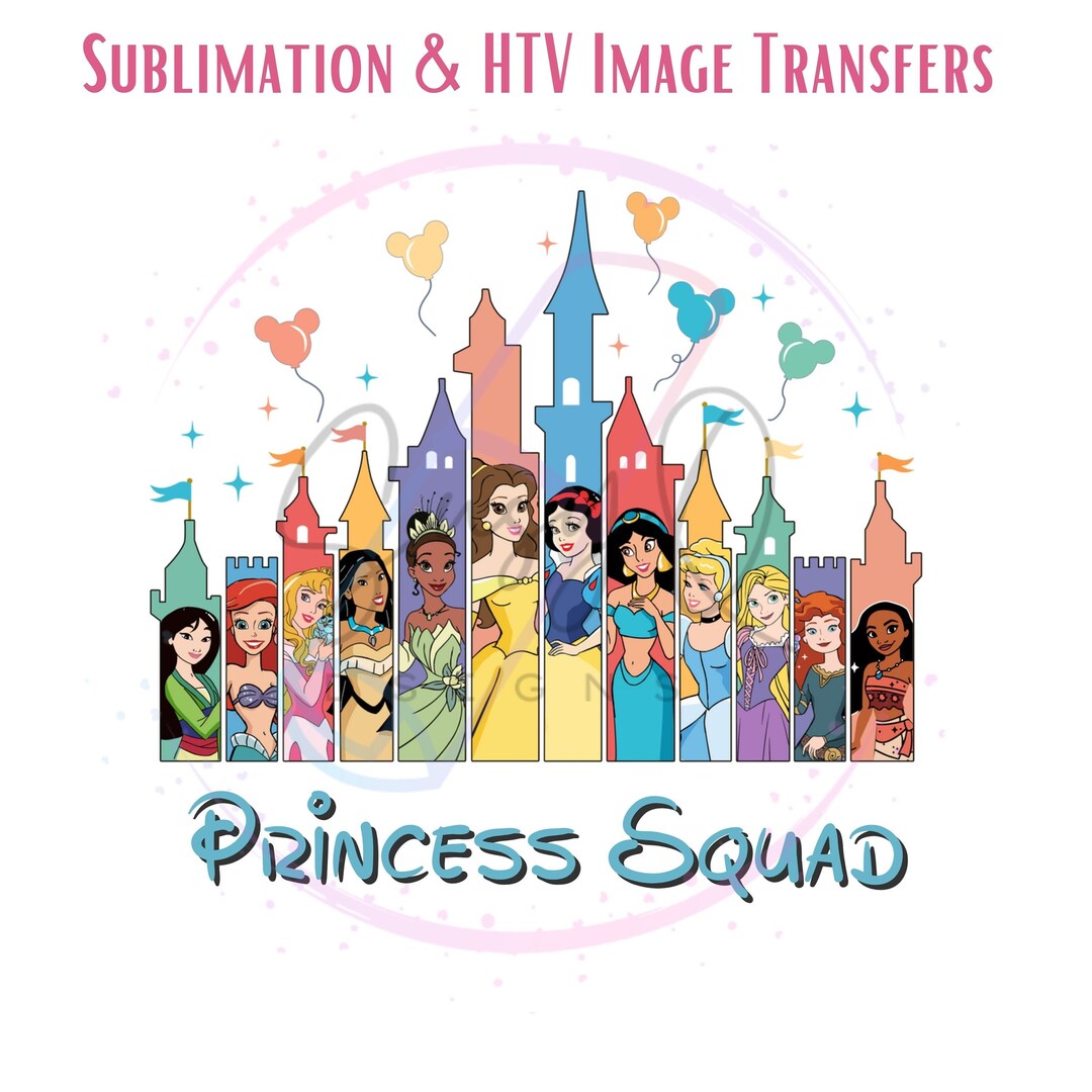 Princess Squad Image Transfers Disney Family Vacation - Etsy