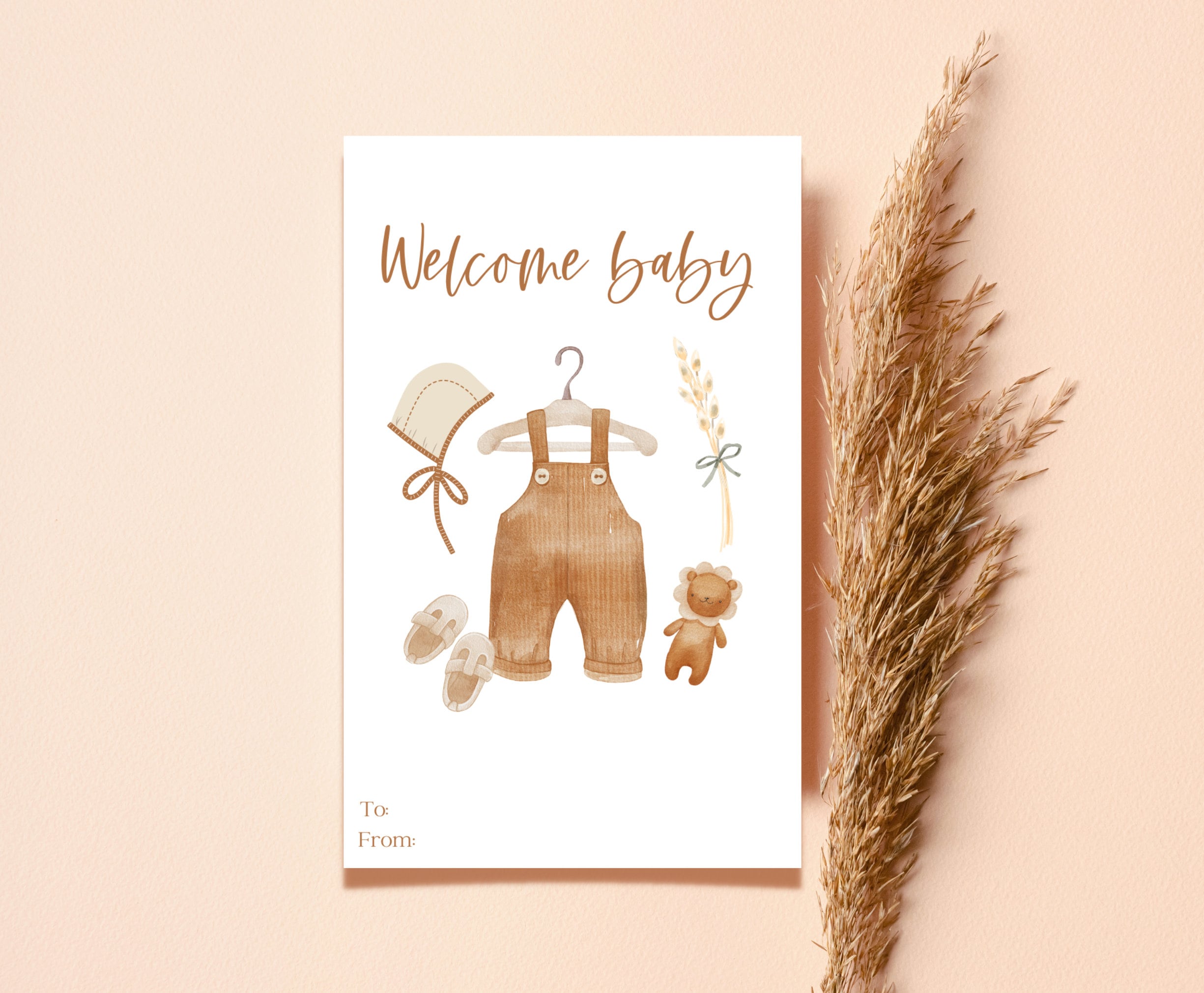 Printable Welcome Baby Gift Tag | Baby Shower Gift Tag | Boho Baby ...