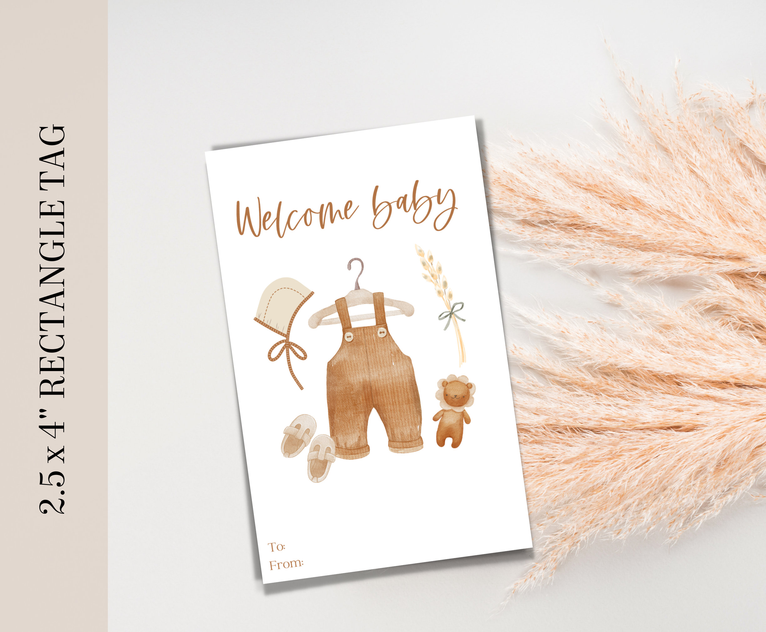 Printable Welcome Baby Gift Tag | Baby Shower Gift Tag | Boho Baby ...