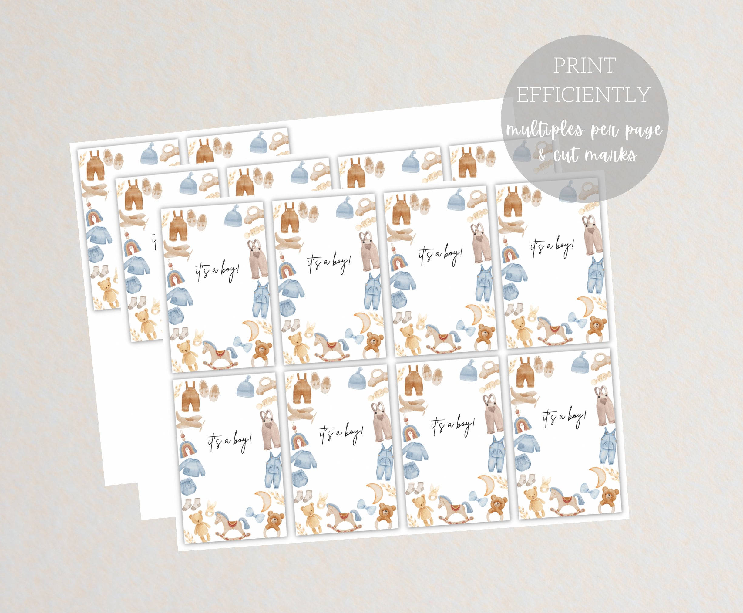 Printable It's a Boy Gift Tag | Baby Shower Gift Tag | Boho Baby | Boho ...