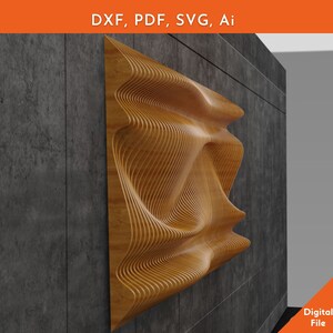 Parametric Wave Wall Art Decor Panel, CNC Files for Cutting, CNC ...