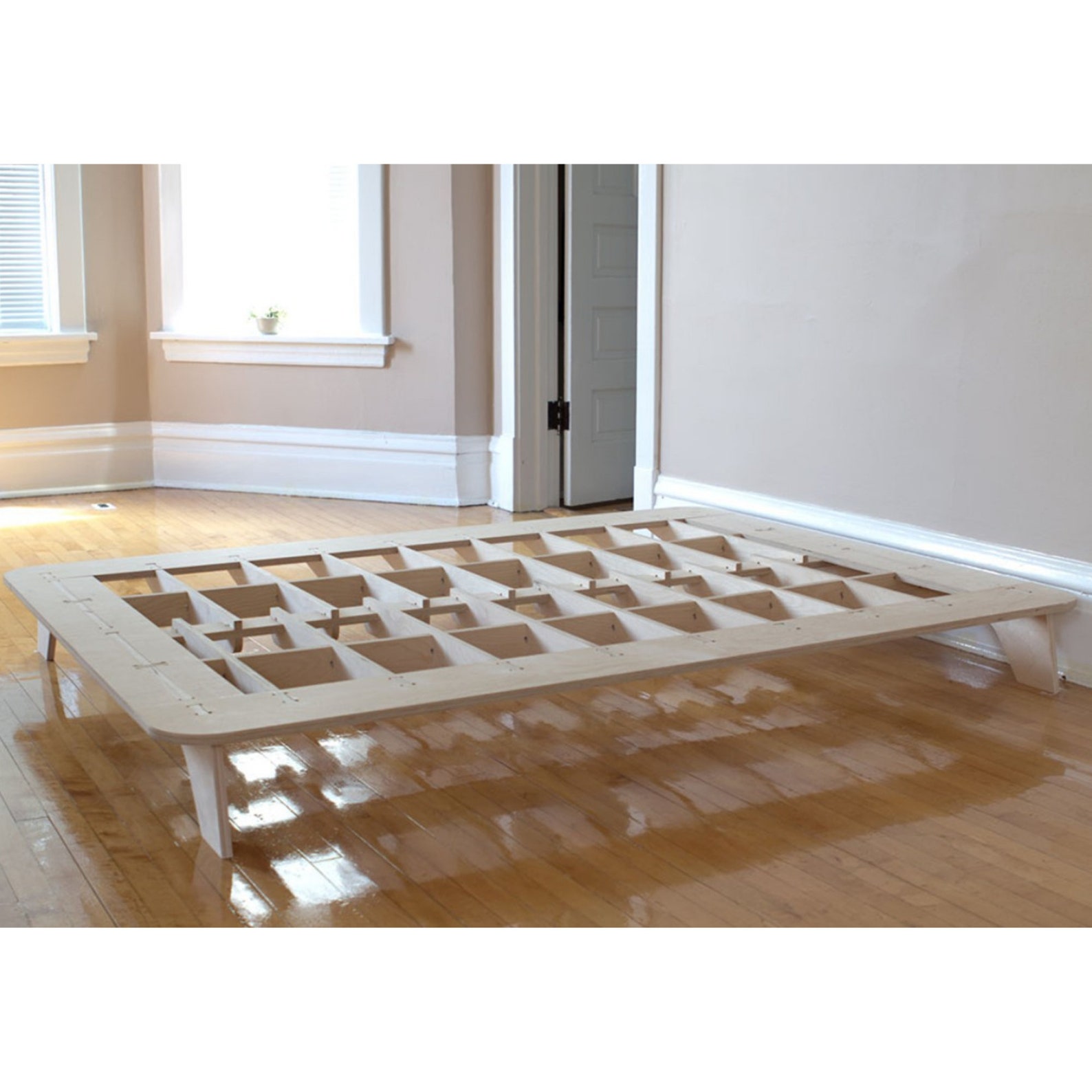 Queen Size Bed Wood Bed Disassembled Wooden Bed Digital - Etsy