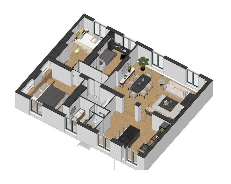 3D Plan, 2D to 3D Plan, Photorealistic Rendering, Plan Visualization ...