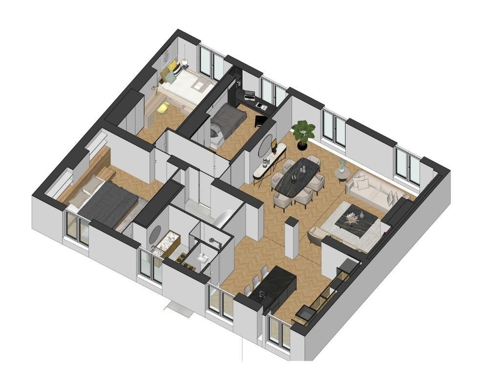 3D Plan, 2D to 3D Plan, Photorealistic Rendering, Plan Visualization ...