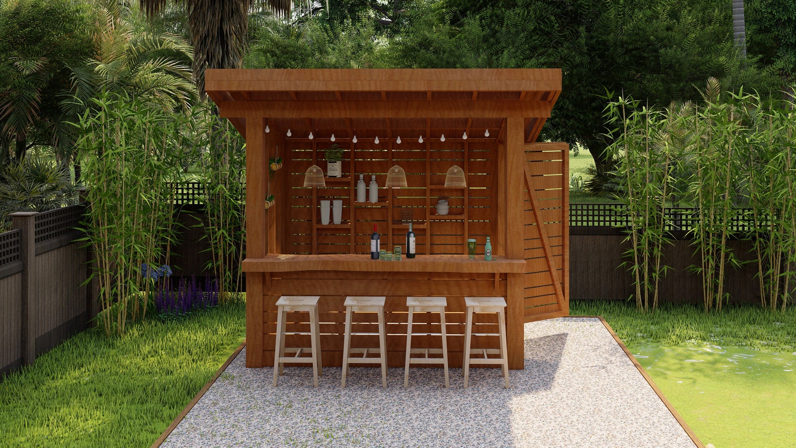 Patio Bar Plans,tiki Bar Plans DIY Outdoor Wooden Bar Plans, Build ...