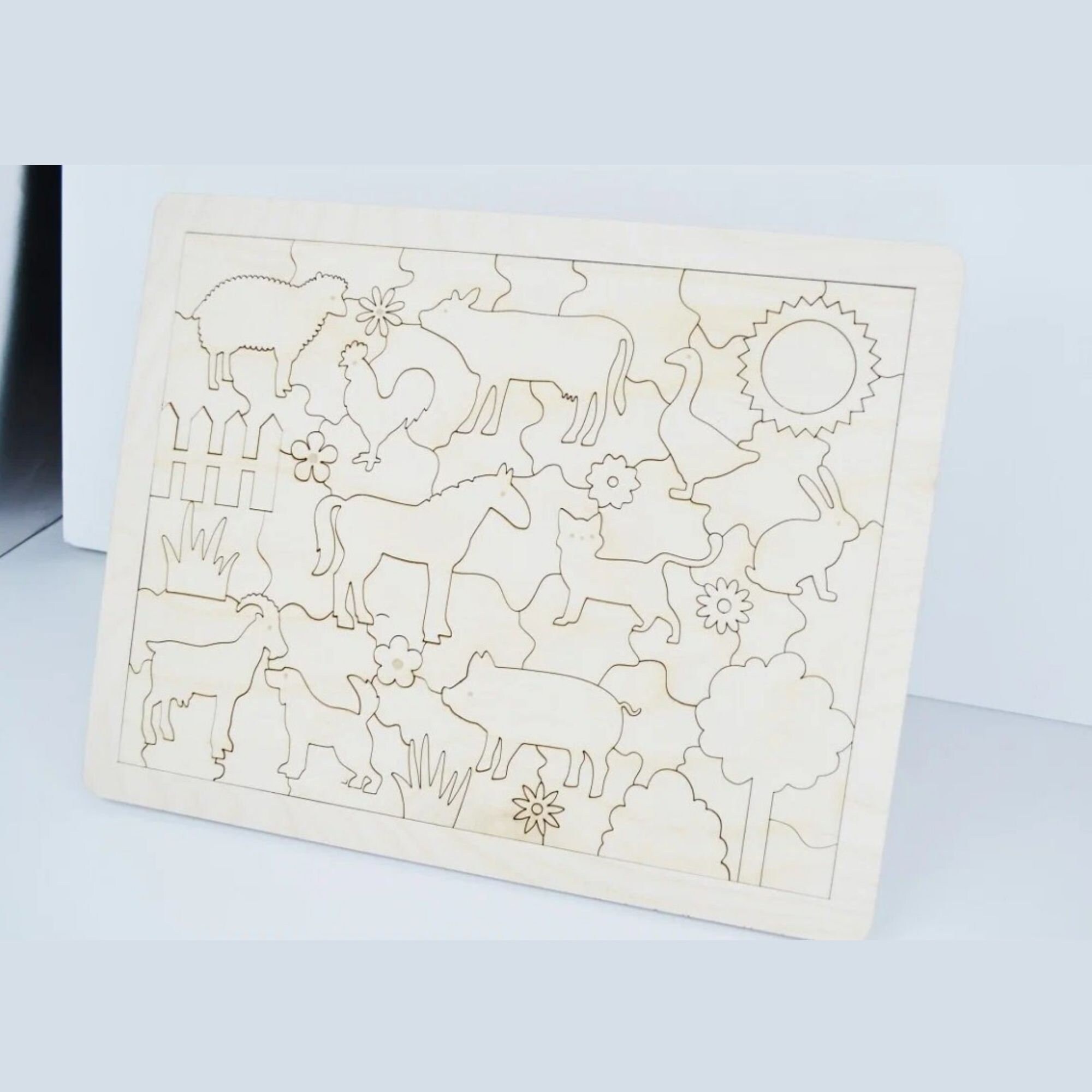 Puzzle Toy Animals, Vector Cut File, Jigsaw Educational Puzzle, Laser ...