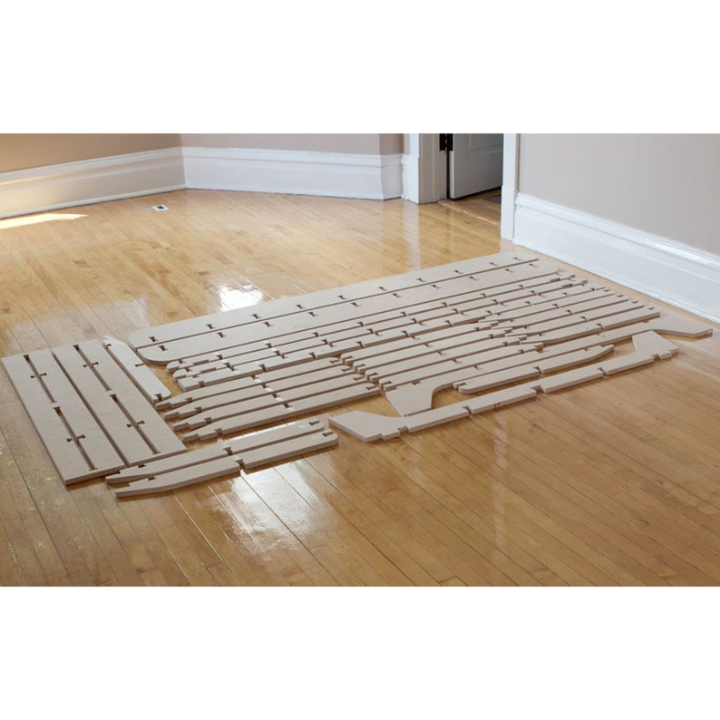 Queen Size Bed Wood Bed Disassembled Wooden Bed Digital - Etsy