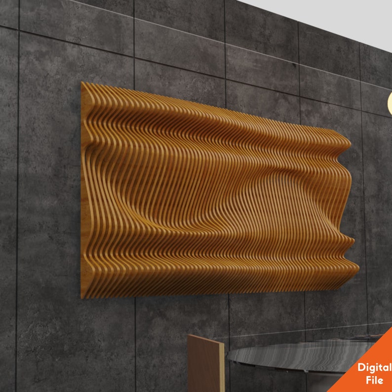 Parametric Wave Wall Art Decor Panel CNC Files for Cutting - Etsy
