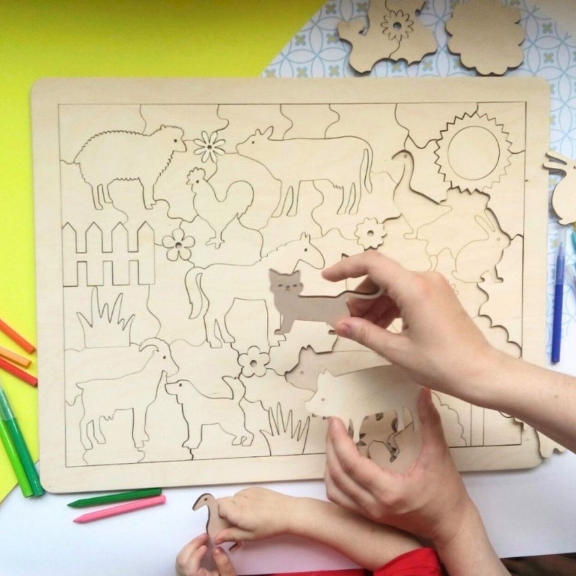 Puzzle Toy Animals, Vector Cut File, Jigsaw Educational Puzzle, Laser ...