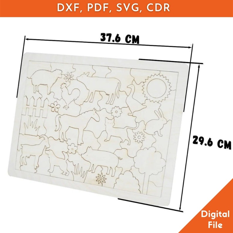 Puzzle Toy Animals, Vector Cut File, Jigsaw Educational Puzzle, Laser ...
