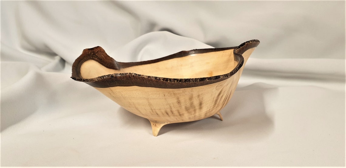 Live Edge Walnut Wavy Bowl, Naturally Deformed, Legged - Etsy