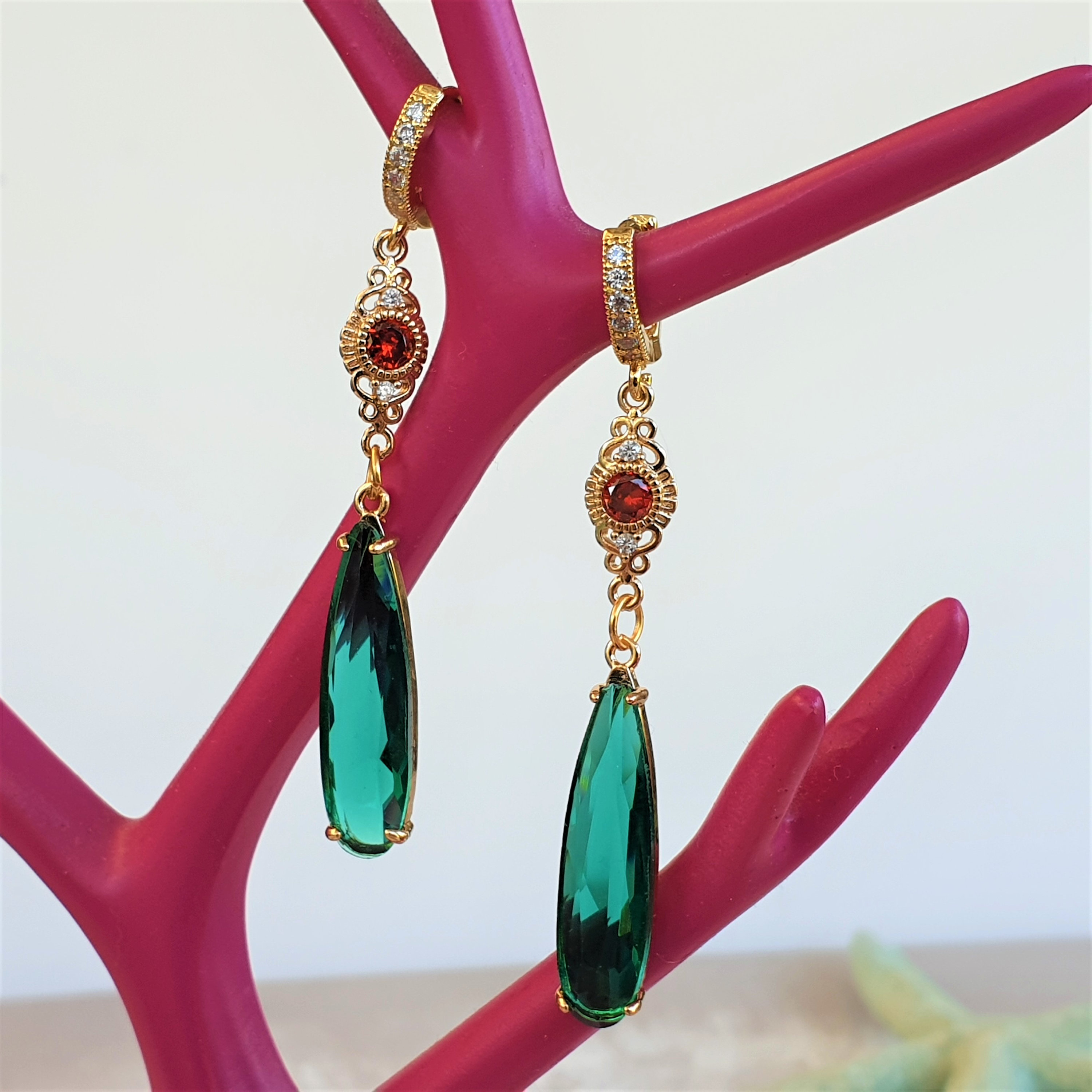 Howl's Moving Castle Hoogie Hoop Earrings Emerald Green - Etsy