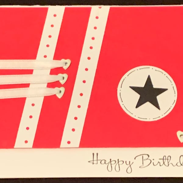 Converse Birthday Card - Etsy