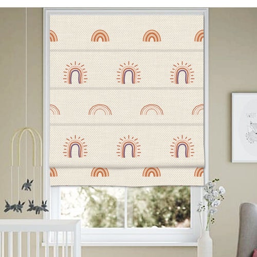 Custom Made Boho Rainbow Nursery Window Roman Shade Curtain or - Etsy