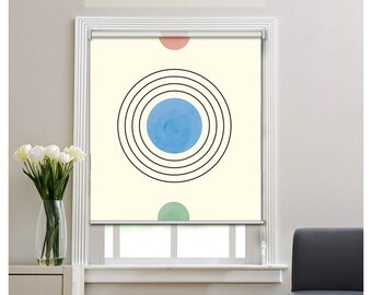 Custom Made Contemporary Art Abstract Print Cordless Window Roller ...