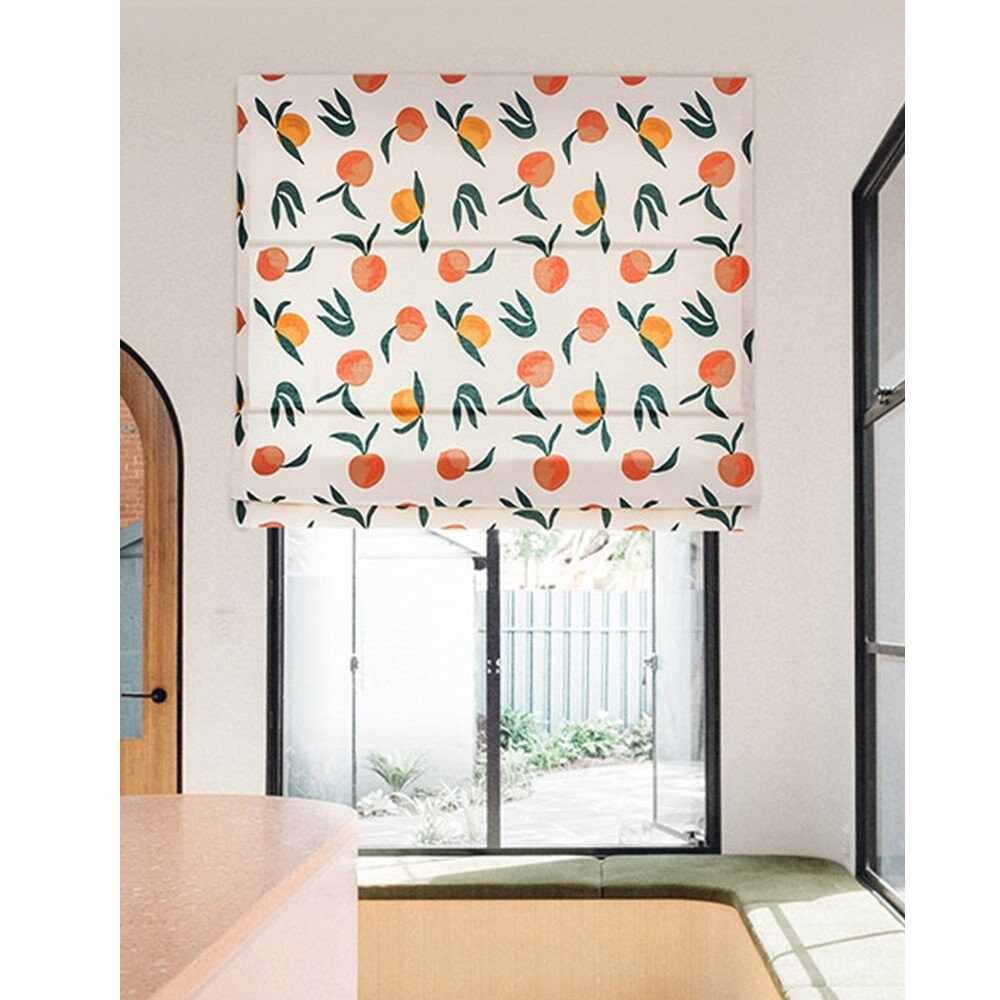 Custom Made Peach Nectarine Plum Window Roman Shade Curtain Fabric ...