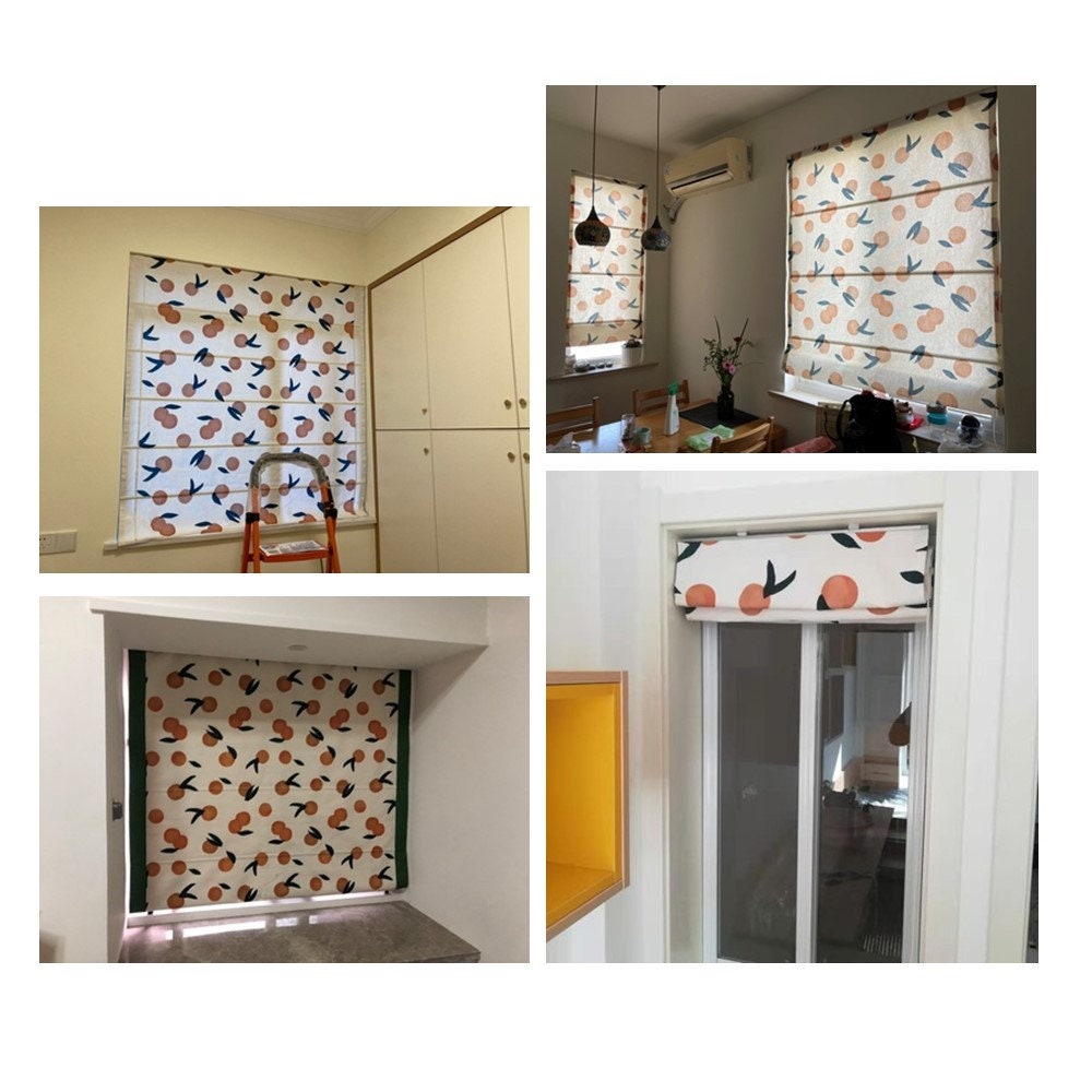 Custom Made Peach Nectarine Plum Window Roman Shade Curtain Fabric ...