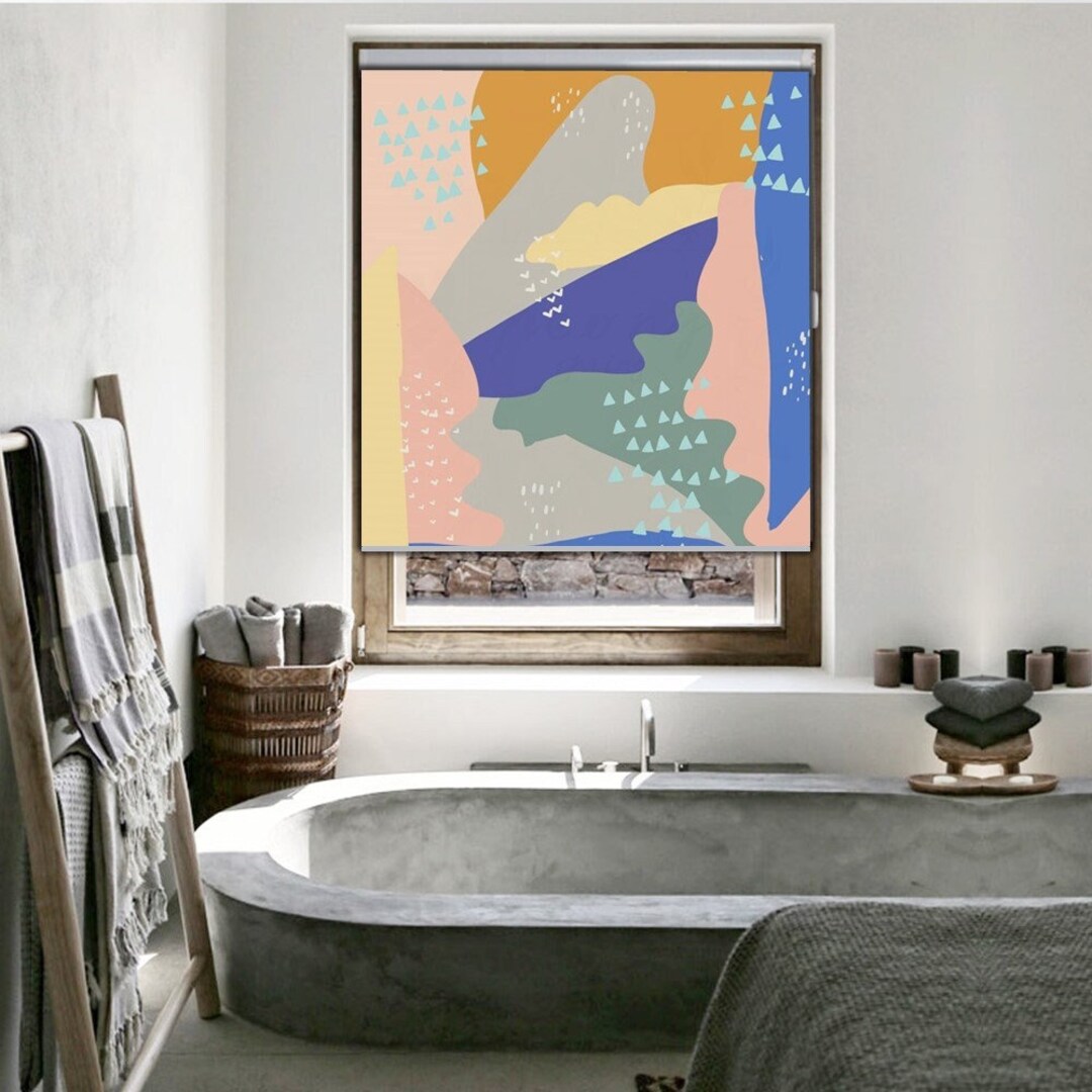 Custom Made Window Shade, Contemporary Abstract Art Roller Shade ...