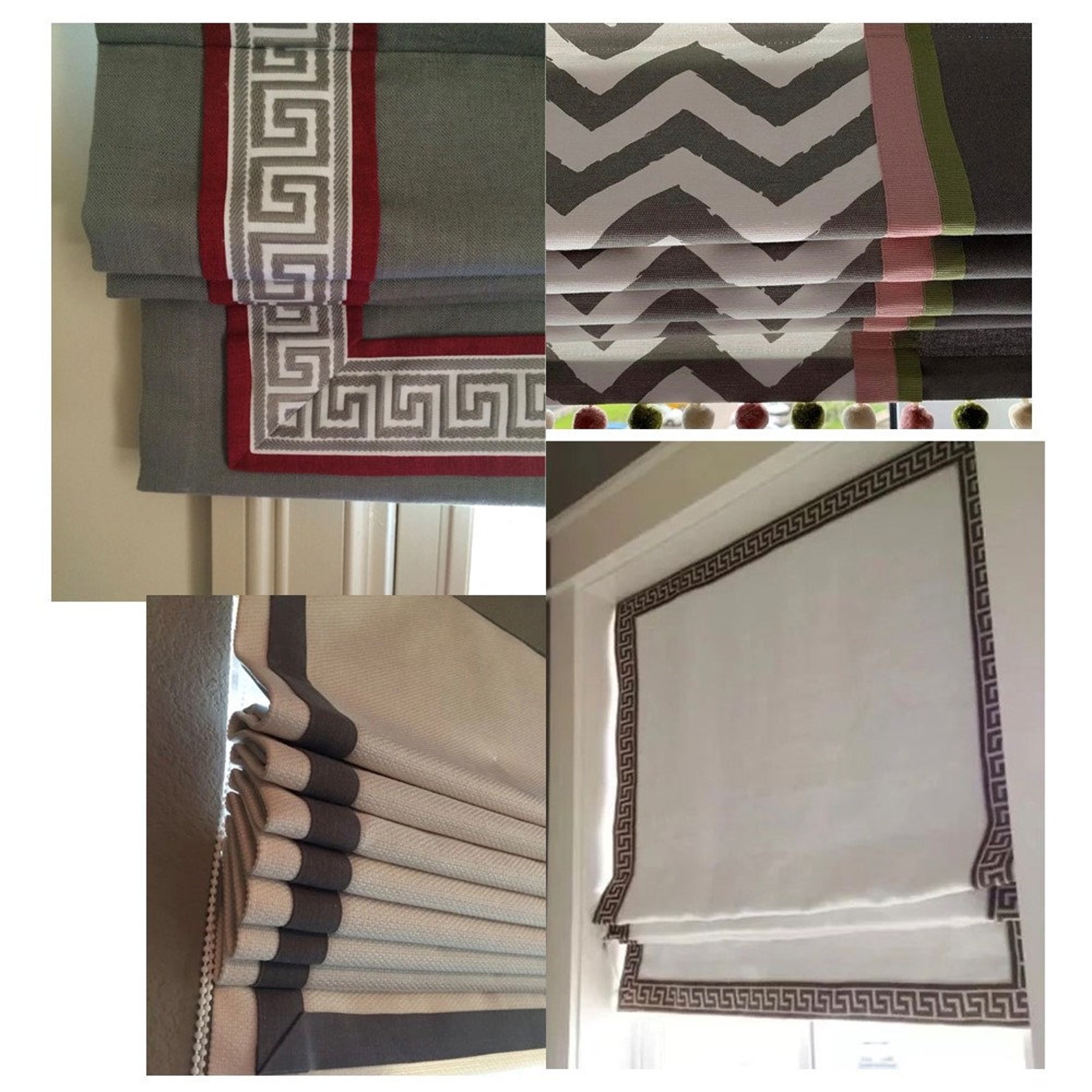 Custom Made Customize Classic Roman Shade With Decorative - Etsy