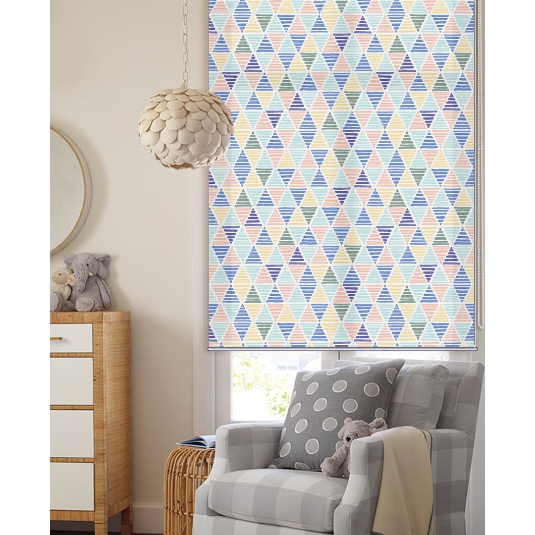 Custom Made Window Shade, Pastel Color Seamless Triangular, Blackout ...