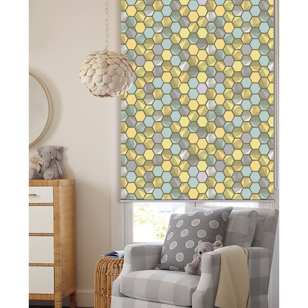 Custom Made Window Roller Shade, Mosaic Seamless Geometric Pattern ...