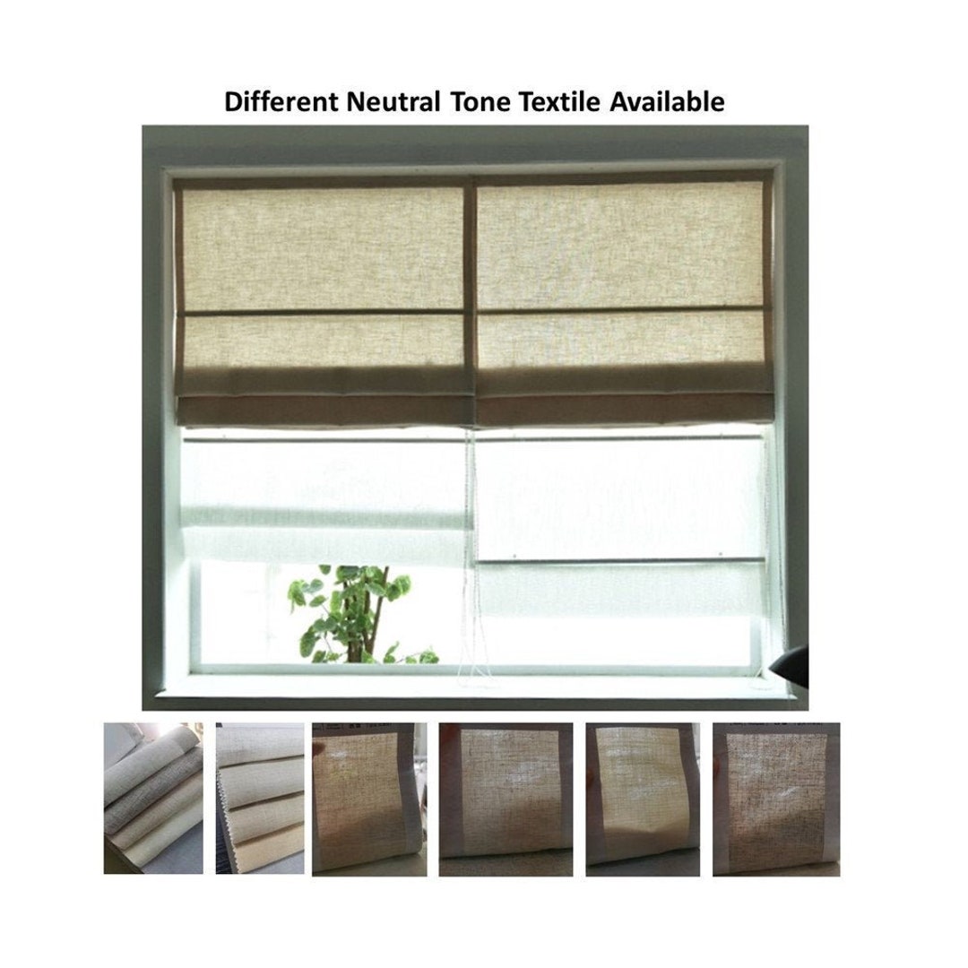 Custom Made Window Roman Shade Beige Cream Ivory Zen Light Textile ...