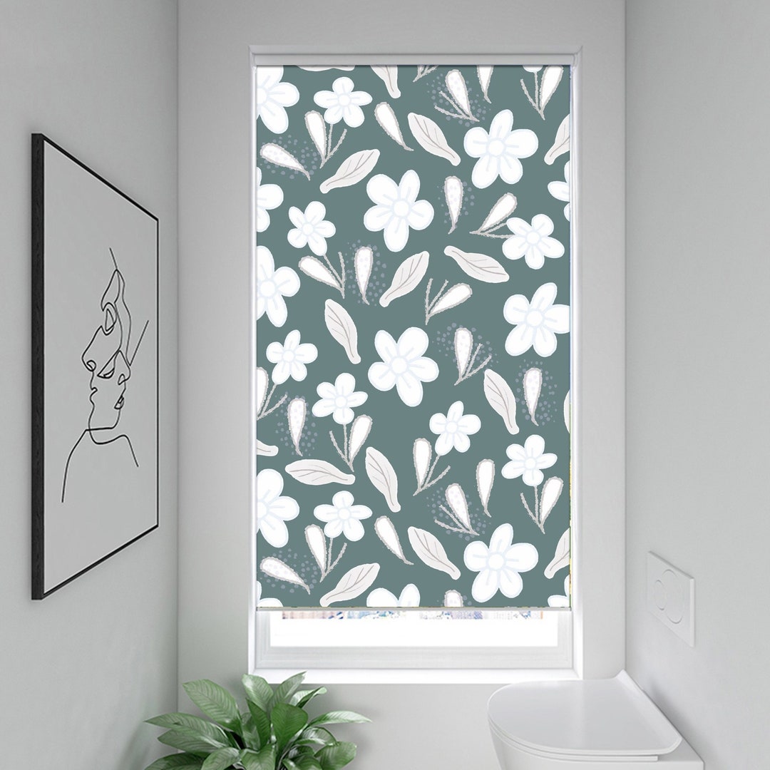 Custom Made Window Shade, Spring Garden Botanical Pattern, Blackout ...