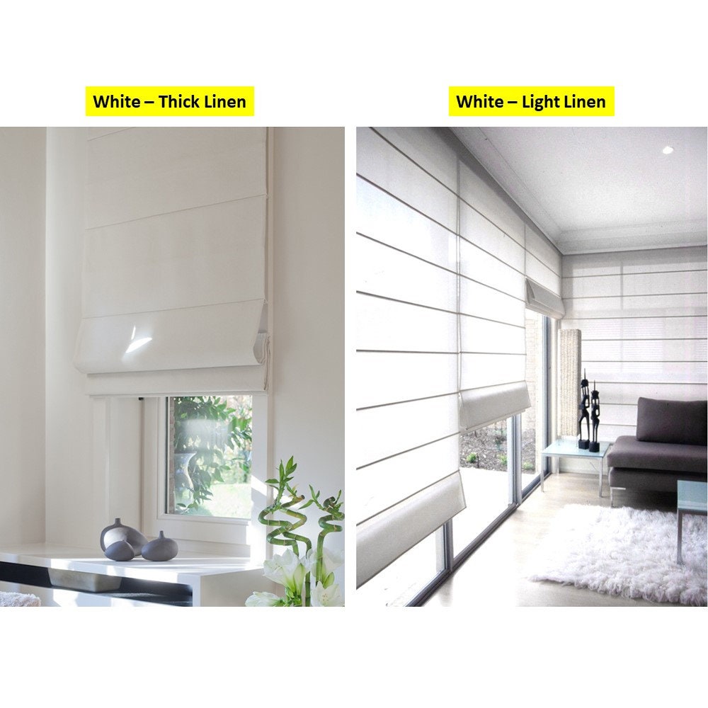Custom Made Pure White Window Roman Shade Thick and See Though White ...