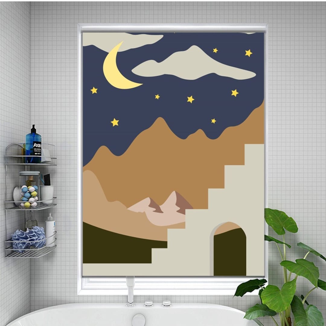 Custom Made Southwestern Style Adobe Houses Window Shade, Blackout ...