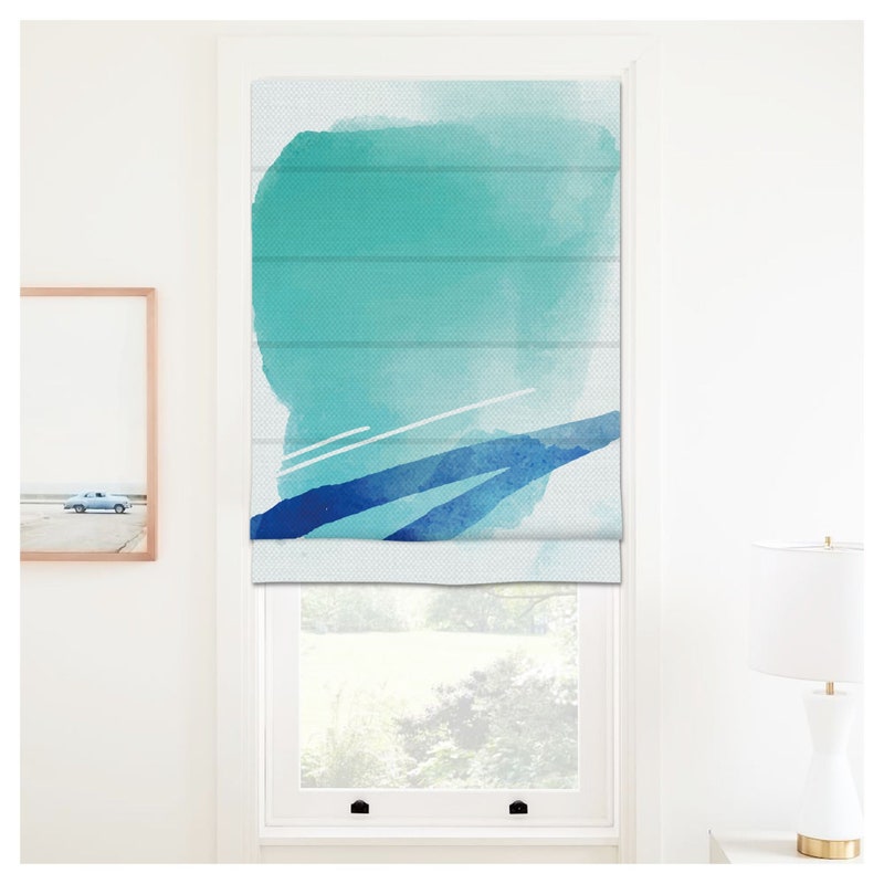 Teal Roman Shades - Etsy