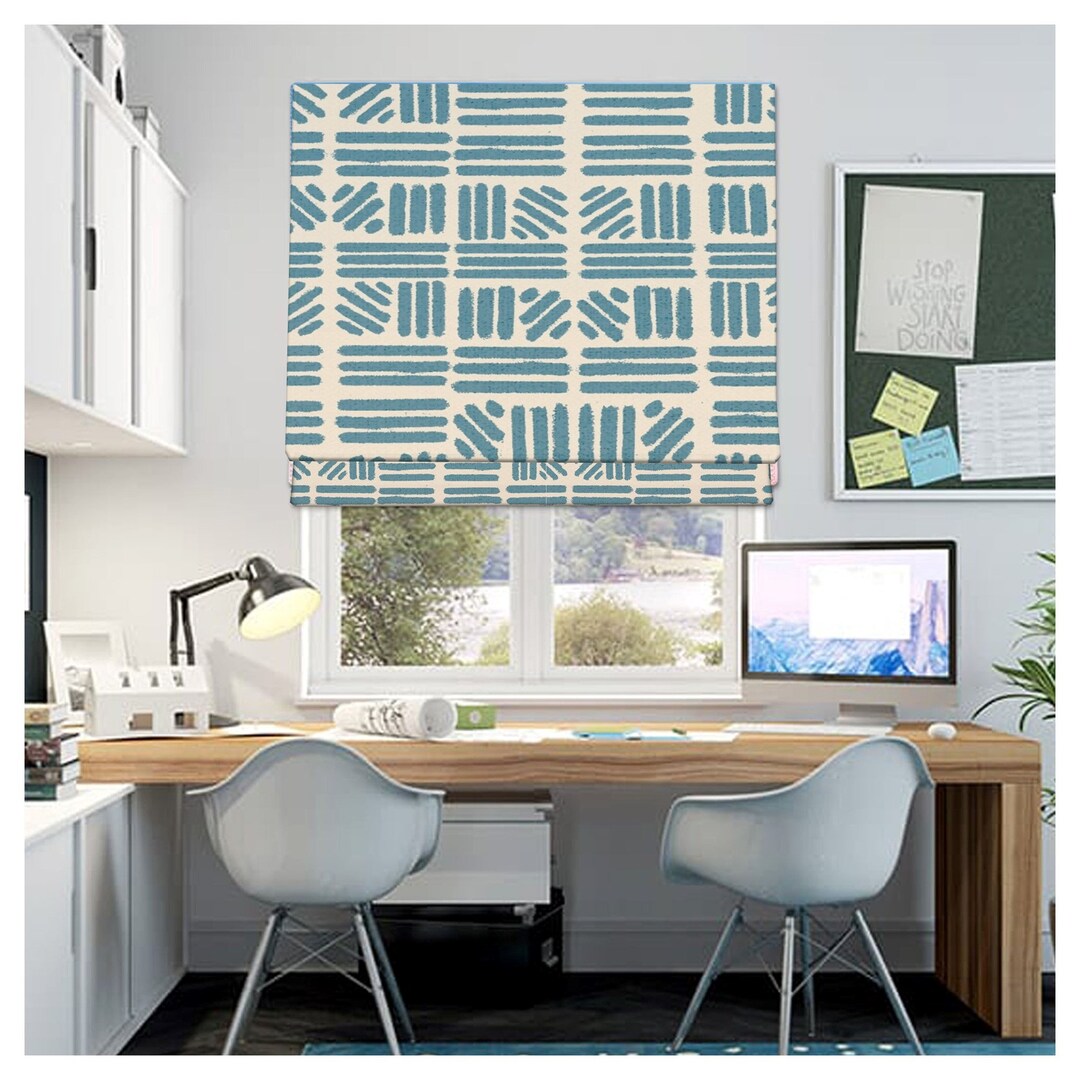 Custom Made Circle Southwestern Line Geometry Window Roman Shade ...