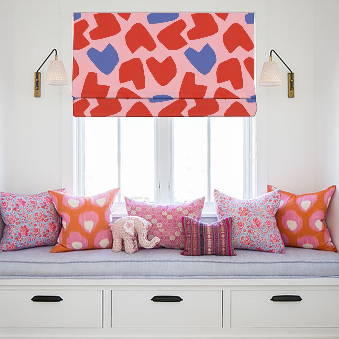 Custom Made Organic Heart Shaped Window Roman Shade Curtain or Matching ...