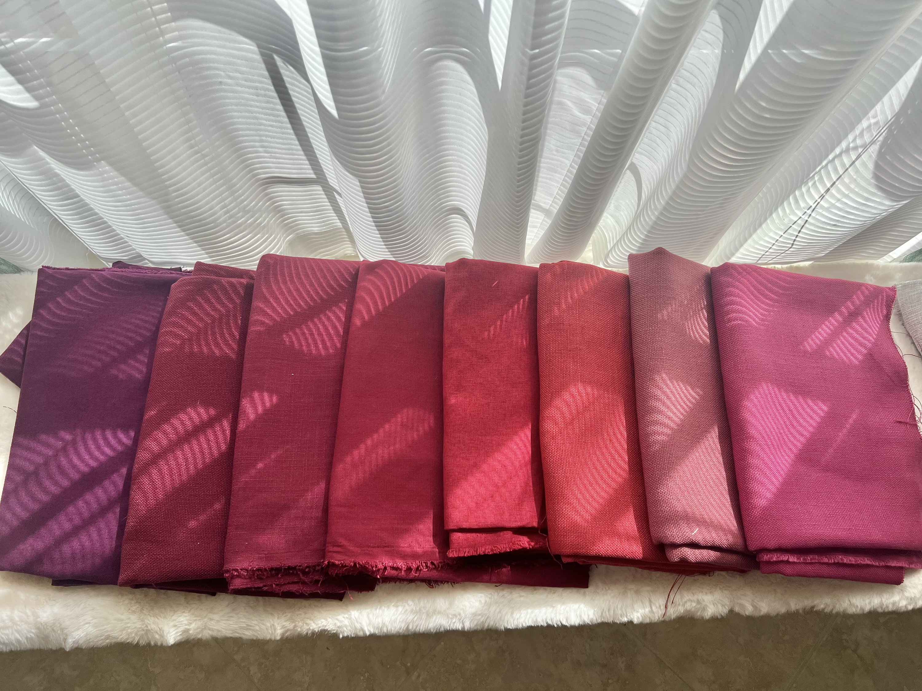 Custom Made Red Burgundy Maroon Hue Window Roman Shade Thick and See ...